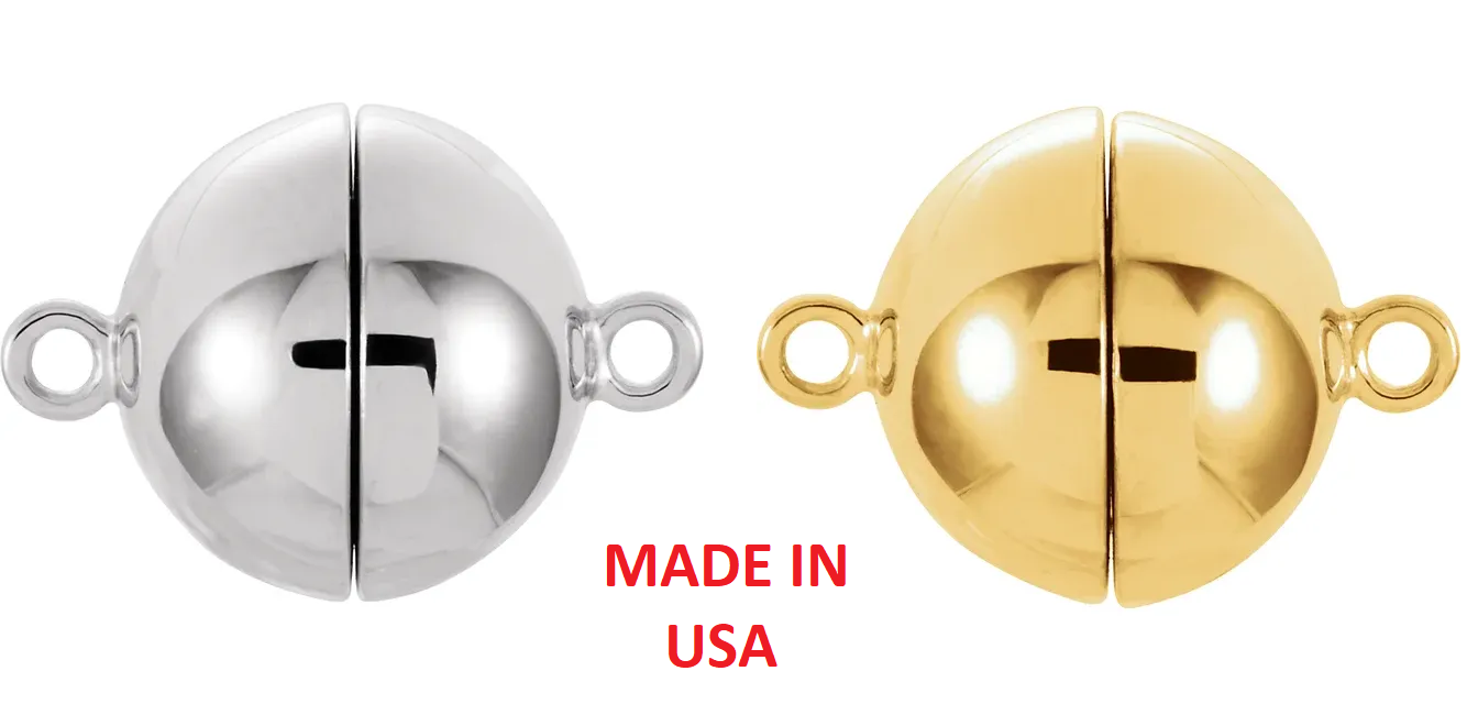 Silver Magnetic Ball Chain Clasp 14k Gold Finish High Polish Best ...