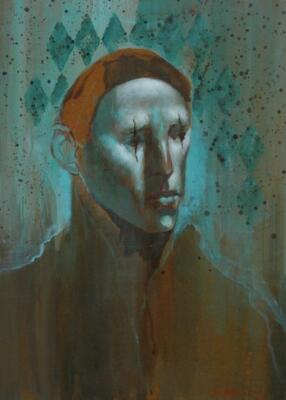Beautiful 1980 Oil on Board "Study Of An Actor" by Florida Artist David ...