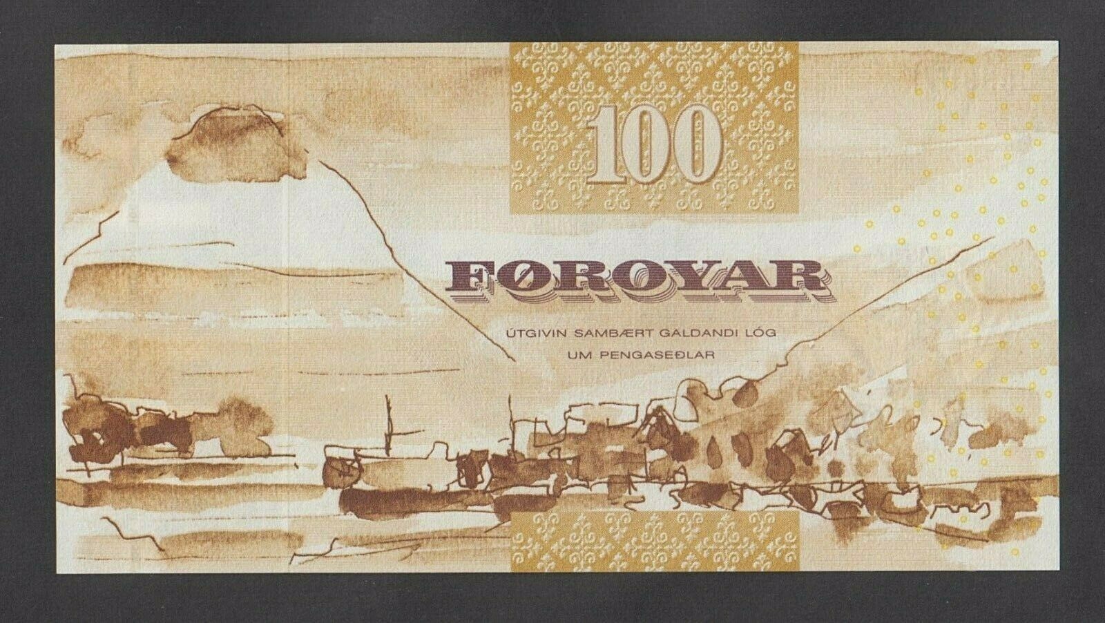 🔴FAEROE ISLANDS FOROYAR 100 Kronur 2002 UNC P25🔴Top quality! | eBay