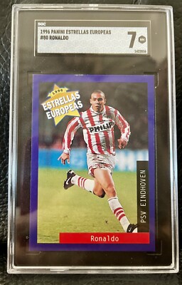⚽️1996 Ronaldo Nazario PSV ROOKIE Card Panini Estrellas Europeas SGC 7 ...