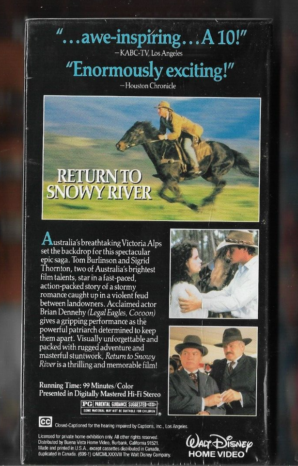 NEW & FACTORY SEALED WALT DISNEY RETURN TO SNOWY RIVER VHS Tape | eBay