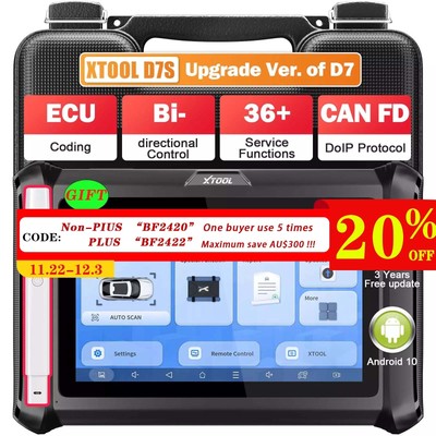 XTOOL D7S All OBD2 System Diagnostic Scan Tool FCA XV200 1080P ...