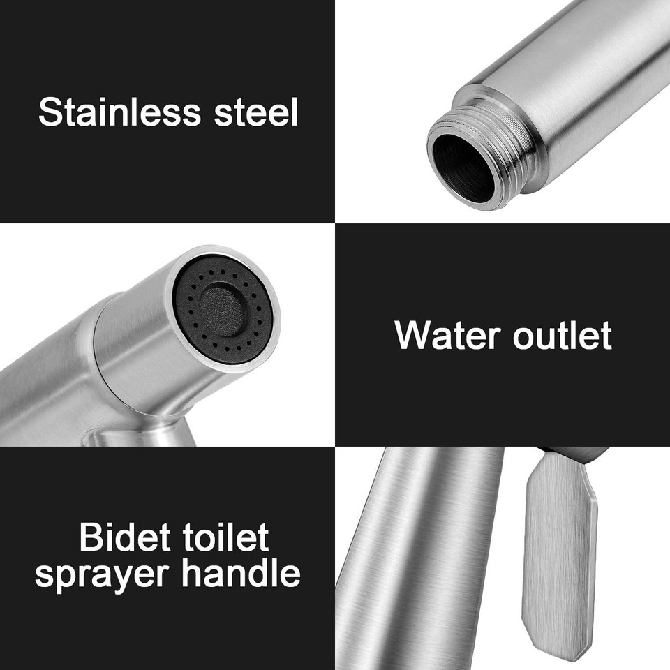 Stainless Steel Toilet Bidet Spray Handheld Shattaf Bathroom Sprayer ...