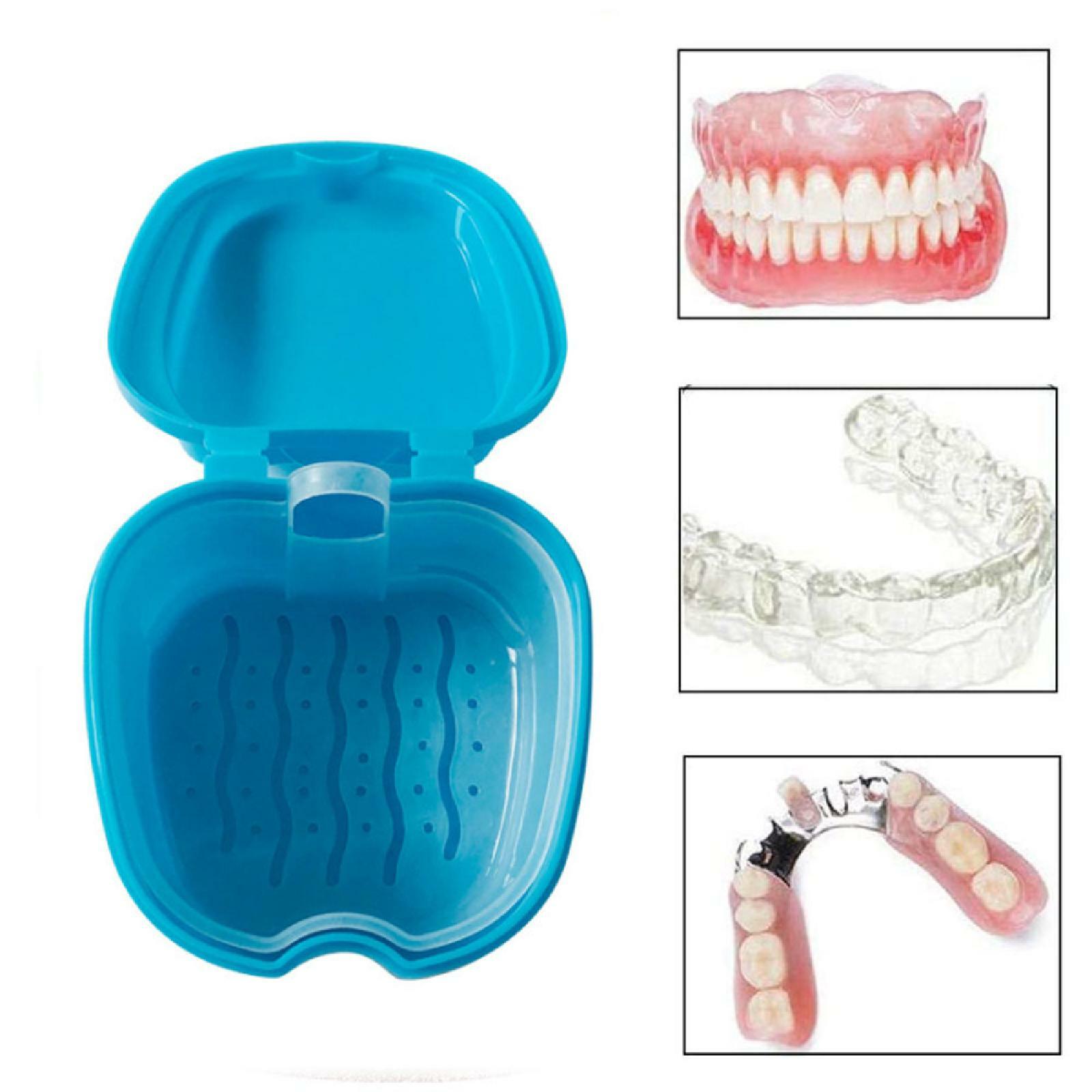 Denture Bath Case Dental False Teeth Storage Boxes With Hanging Net ...