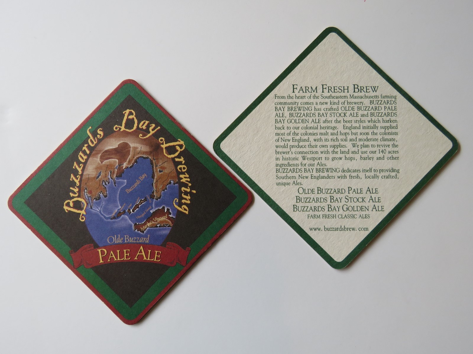Beer Brewery Coaster ~ BUZZARDS BAY Brewing ~ Westport, MASSACHUSETTS ...