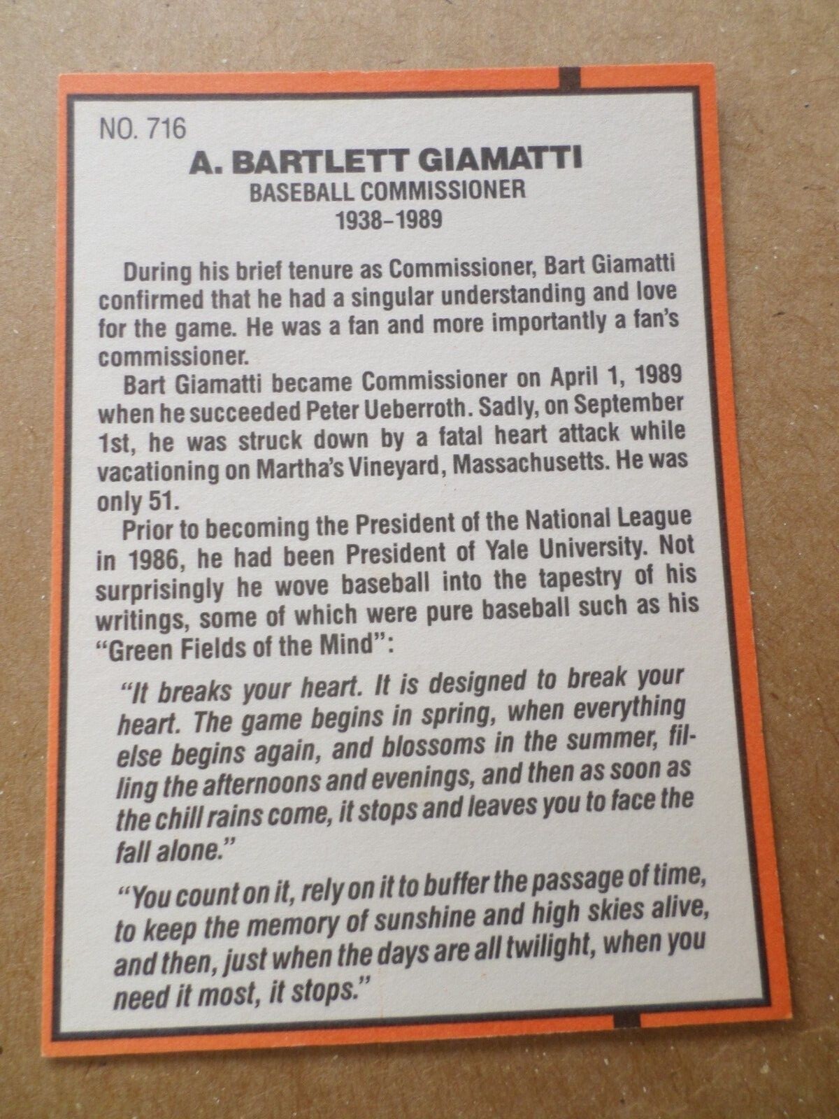 3 VERY RARE Bart Giamatti 1990 Donruss Name Line ERROR Cards #716 MLB ...