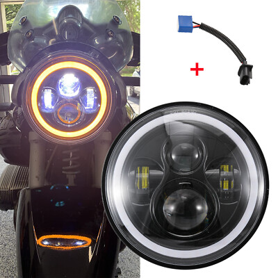 Motorcycle 7" LED Headlight Round O Ring DRL Hi/Lo For R1150R R9T R ...