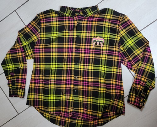 RSVLTS Ultimate Warrior WWE Men's Size 3XL Plaid Button Up Flannel ...