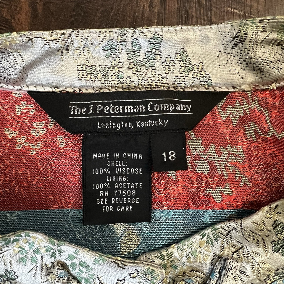 J Peterman Company KY Asian All Over Print Top 18 Women’s VTG Traditional Look | eBay