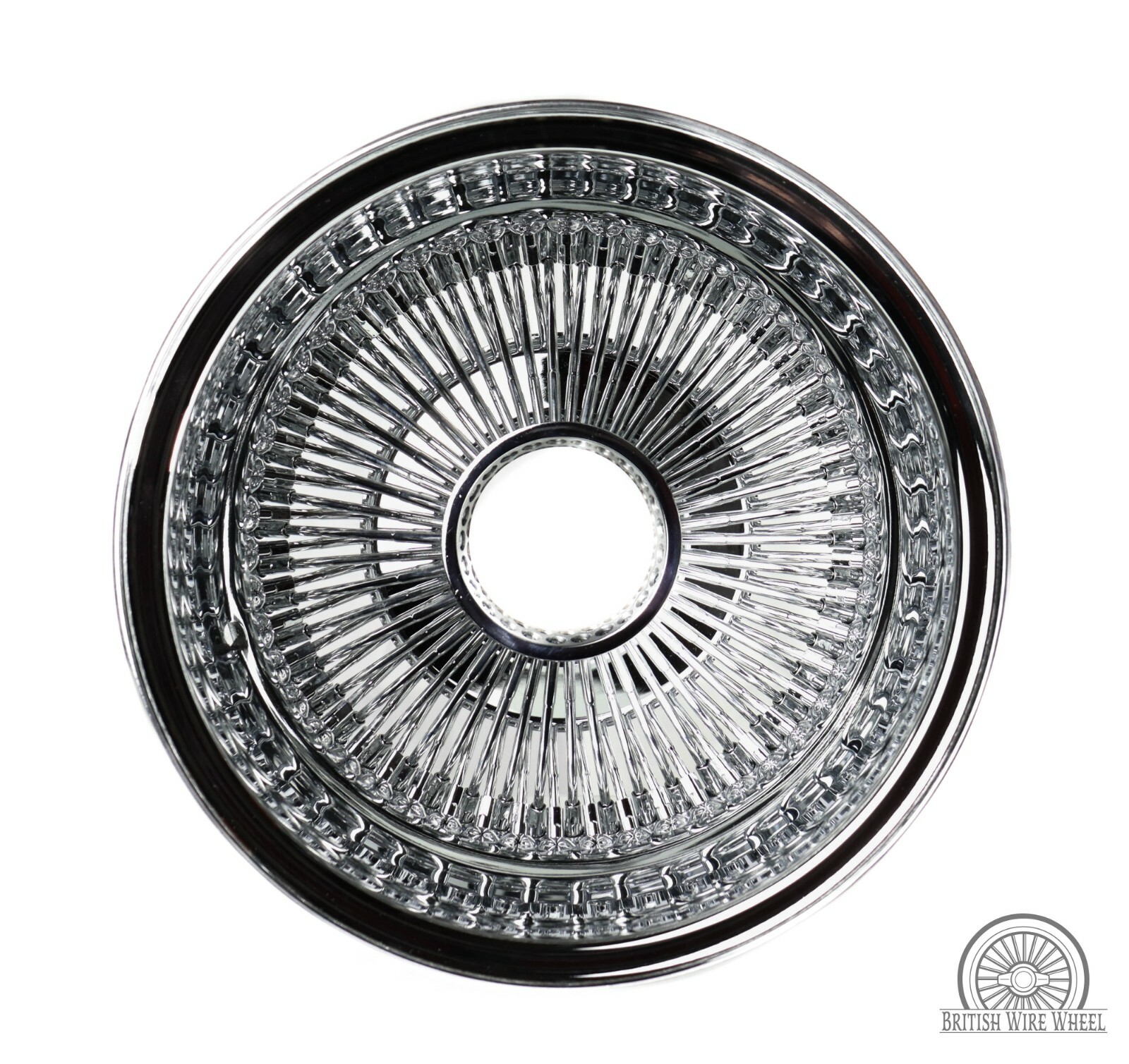 Lowrider Wire Wheels 13 x 7 Reverse, 100 Spoke with 2 Ear Spinner Caps ...