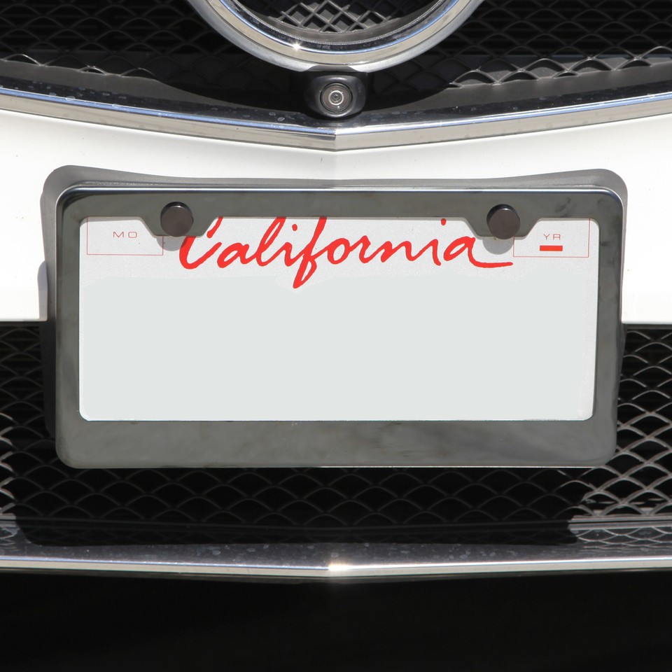 Titanium Gun Metal License Plate Frame TL Laser Etched Metal Screw Cap ...