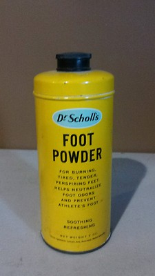 vintage antique Dr. scholls Foot Powder Tin date 1948 nice shape L@@k ...