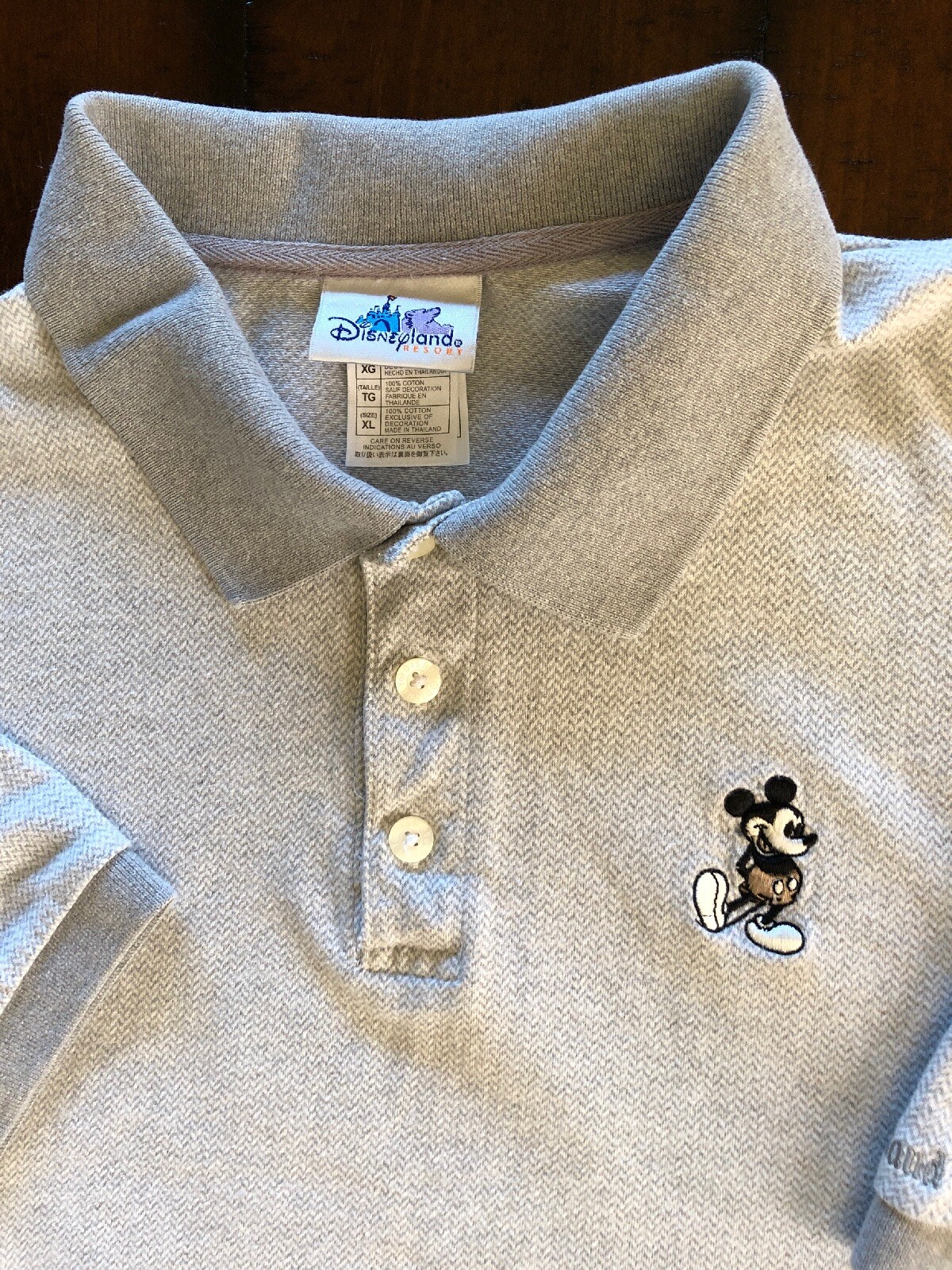 Disneyland Resort Mens Mickey Mouse 3-Button Polo Shi… - Gem