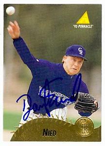David Nied autographed baseball card (Colorado Rockies) 1995 Pinnacle ...