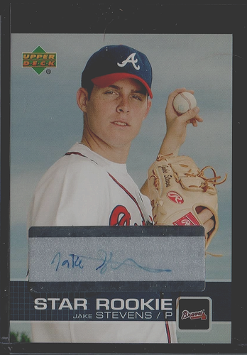 Jake Stevens (Braves) 2003 UD Star Rookie Signature RC Autograph P31 ...