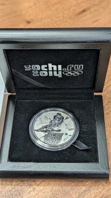Russia 3 Roubles silver coin 39 mm, Sochi Olympics, Alpine Skiing | eBay