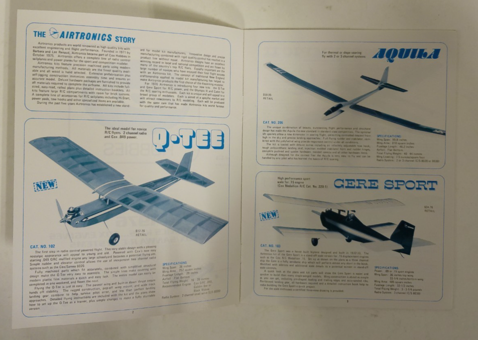 RARE Cox Hobbies 1976 Airtronics Kits... Cox Engines/Cox/Sanwa R/C ...