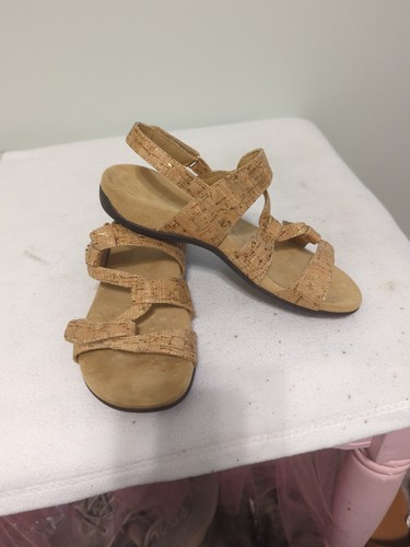 VIONIC Women Paros Tan Cork Slip On Flat Sandals Shoe US 7PreOwned | eBay
