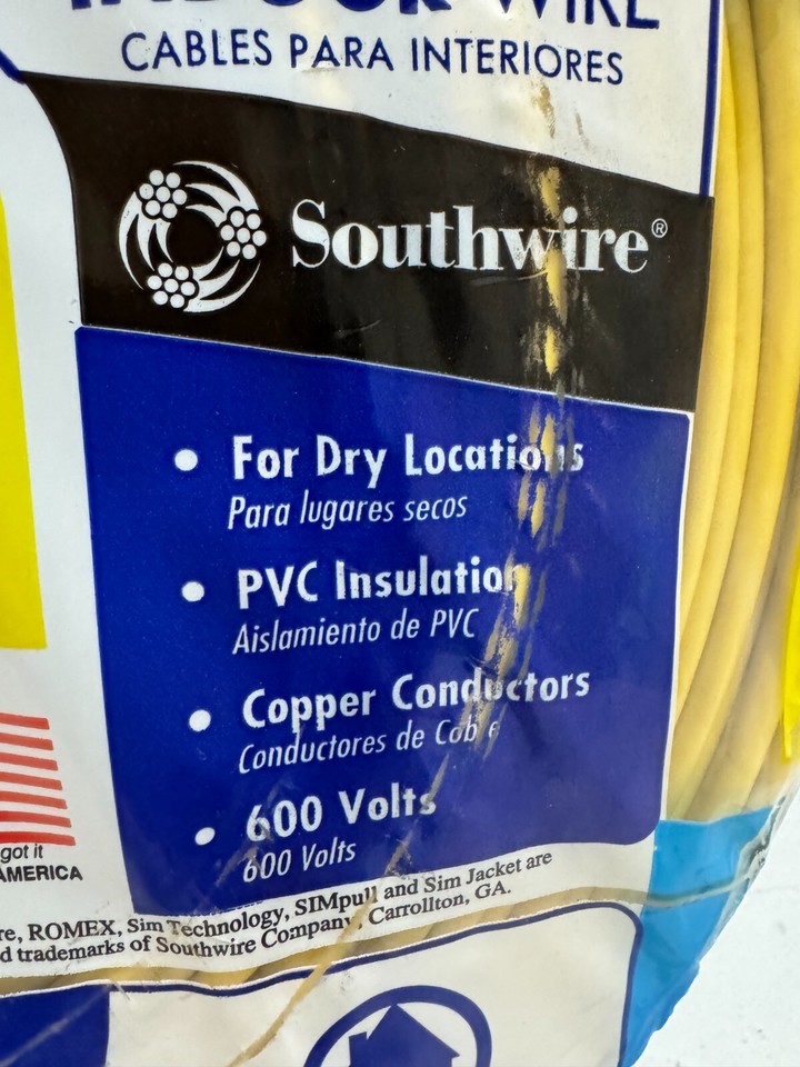 Romex 250 Ft 12/3 Solid SIMpull NM-B W/G Wire Electrical Indoor Home ...