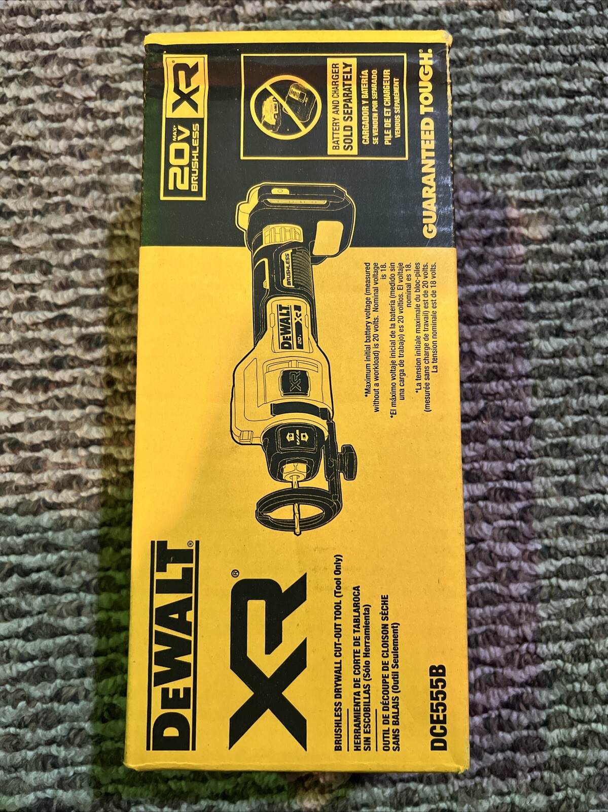DEWALT DCE555B 20V Cordless Rotary Drywall Cut-Out Tool - Yellow ...