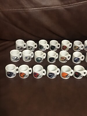 NFL Football Teams Mini Ceramic Coffee Mugs Helmet Team Logo Lot All 30 ...