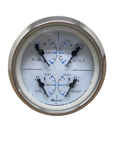 Faria Boat 4" Multi-Function Gauge GF0110A Fuel / Volts / Oil / Temp | eBay