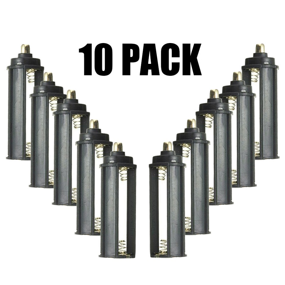 10pc 3 AAA Battery Holder Cylindrical Case Plastic For Flashlight Round ...