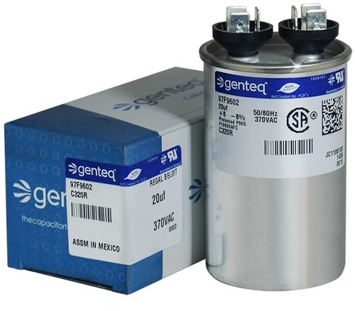 20 uf MFD 370 volt VAC GE Genteq CAPCOM Round Run Capacitor 97F9602 ...