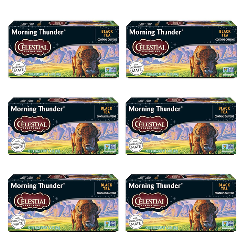 Celestial Seasonings Morning Thunder Black Tea, 20 Bags, 6 Pack ...