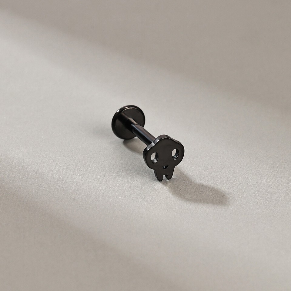 16g Stainless Steel Labret Lip Studs Ghost Tragus Piercing Halloween ...