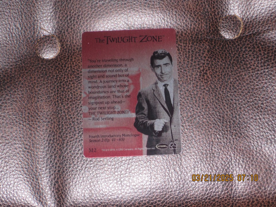 THE TWILIGHT ZONE ROD SERLING EDITION M2 OPENING MONOLOGUES METAL CASE ...