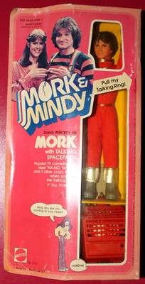 TALKING MORK ROBIN WILLIAMS DOLL FROM MORK & MINDY IN BOX Mattel W/GOLD ...
