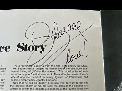 ORIGINAL SIGNED “The Liberace Story" Souvenir Concert Program Love ...