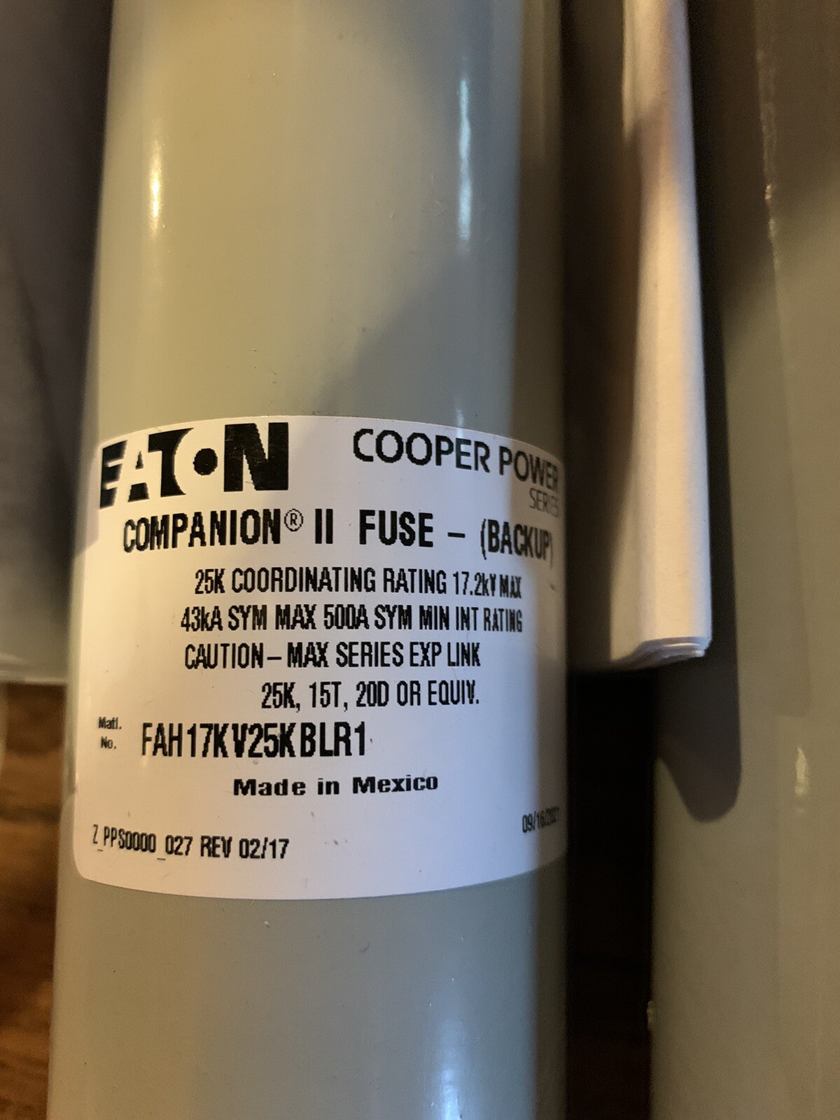 (2) Cooper Power Series NX Companion II Back-up Fuses FAH17KV25KBLR1 | eBay