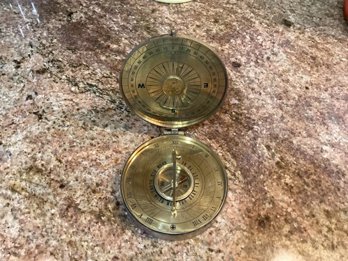 Vintage Time Keeping Brass Mary Rose Sundial & Compass | eBay