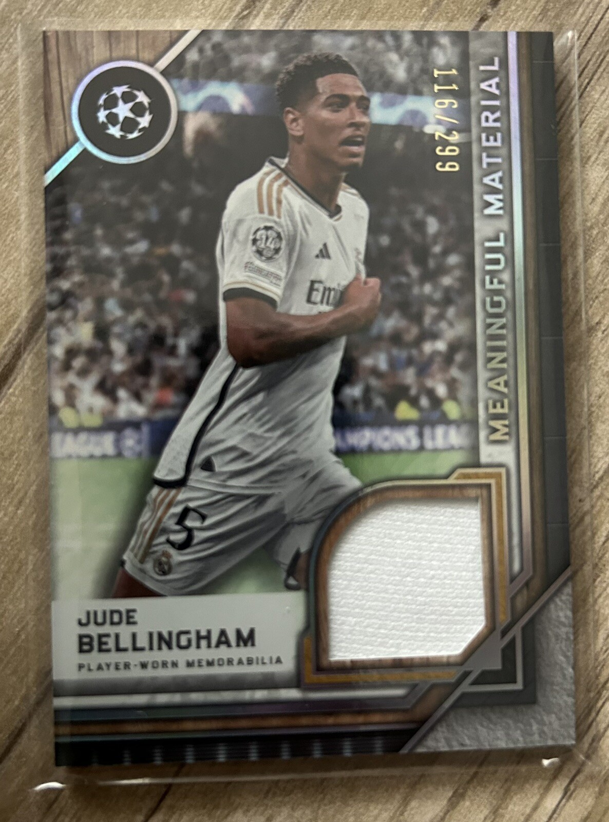 🔥Jude Bellingham /299 Patch🔥Real Madrid Topps Museum Relics Gold #MMSR ...