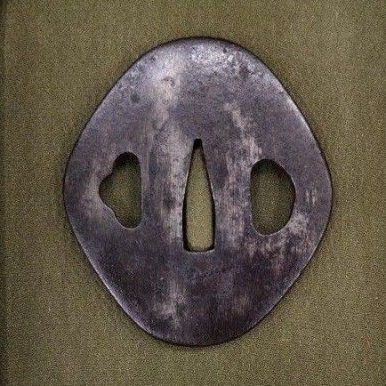 Y0205 Satsuma Tsuba Strolled Wooden Tsuba Tsuba Period Arms Sword Iaido ...