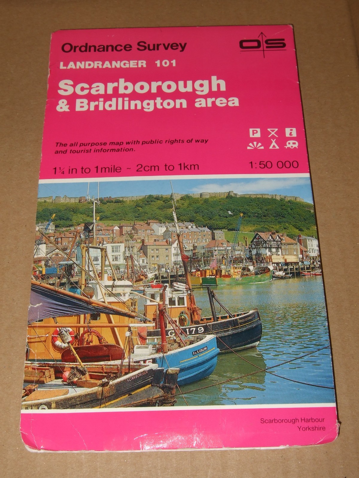 ORDNANCE SURVEY SHEET MAP SCARBOROUGH & BRIDLINGTON SHEET 101 NO RIPS ...