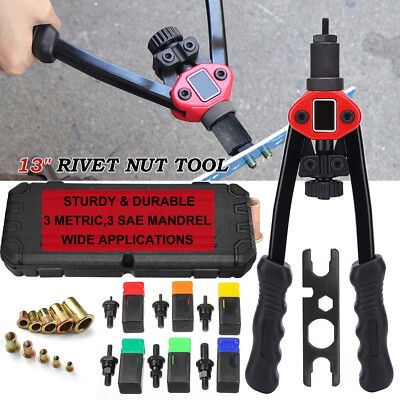 Rivet Gun Kit Rivnut Thread Setting Tool Nut Setter NutSert Metric SAE ...