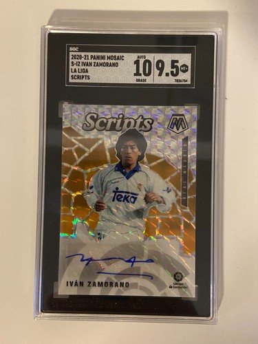 2020 21 IVAN ZAMORANO AUTO PANINI MOSAIC LA LIGA SCRIPTS MT+ SGC 9.5 ...