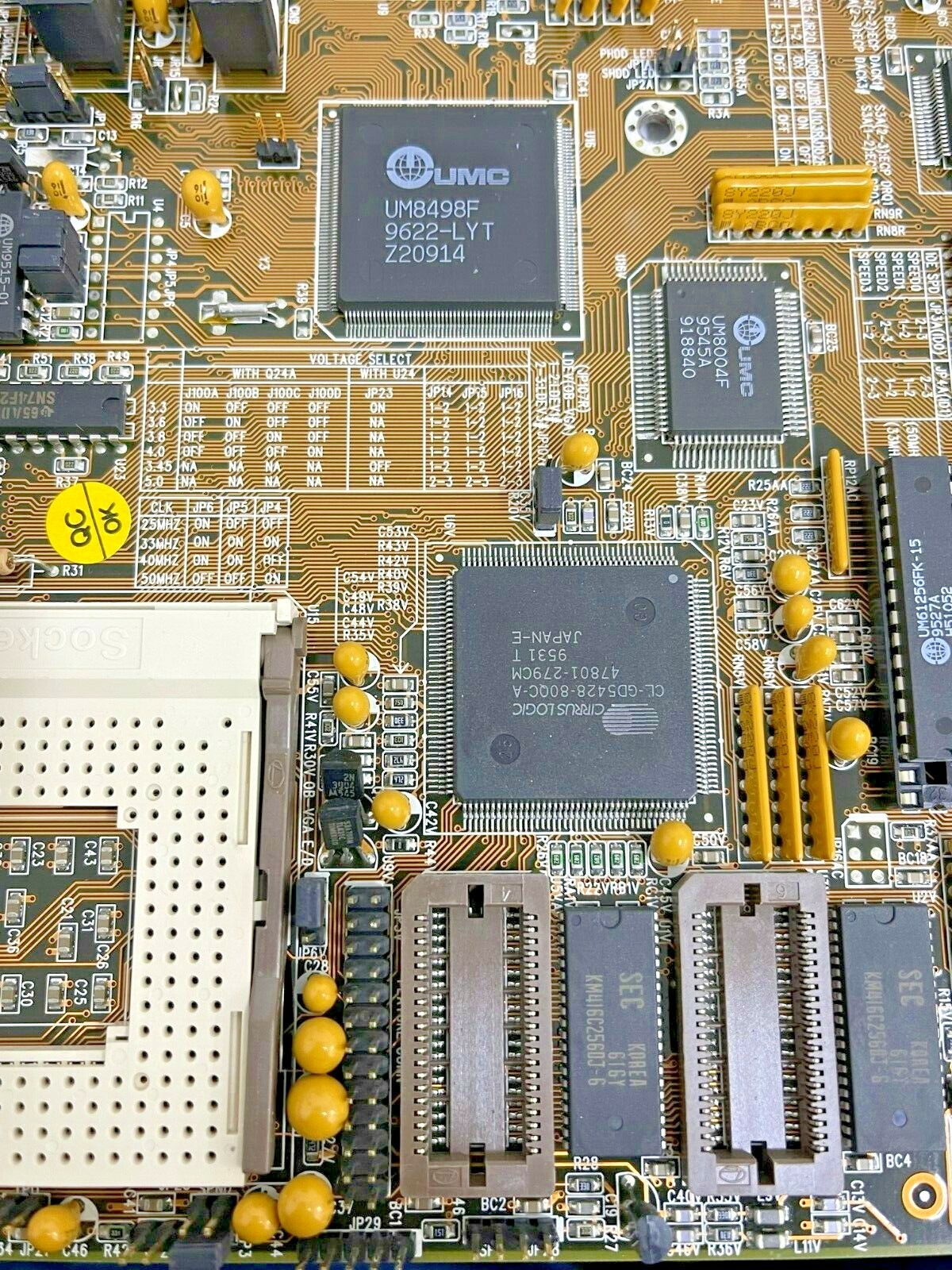 RARE TECHMEDIA DX4/100 UMC 8498F 80486 AT MOBO VGA SERIAL GAME PARALLEL ...