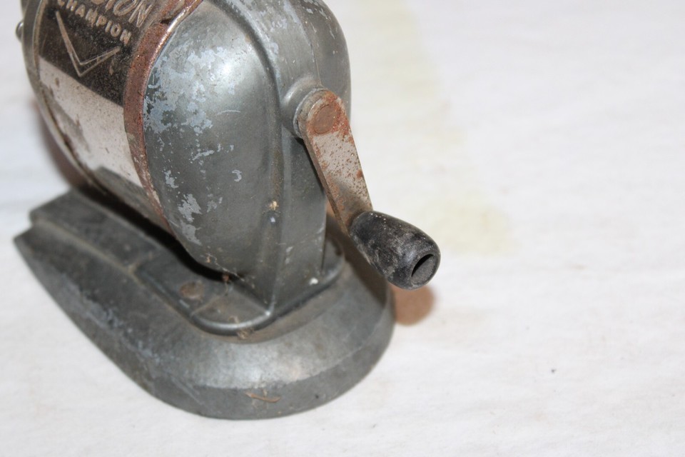 Vintage Boston Champion Pencil Sharpener Desktop Pinch Feed Hand Crank ...