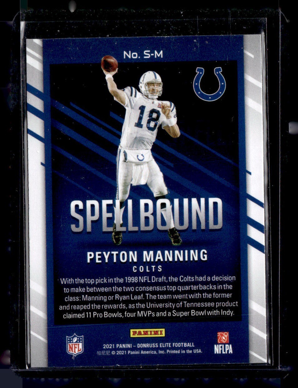 2021 Elite Peyton Manning #S-M Spellbound LETTER "M" Indianapolis Colts | eBay