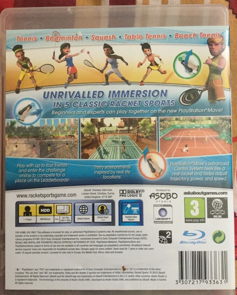 PS3 RACKET SPORTS UBISOFT 2010 (Sony Playstation 3 - Sports ...