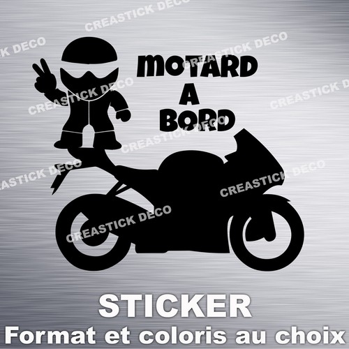 Sticker Motard à bord Autocollant Format et coloris au choix ...