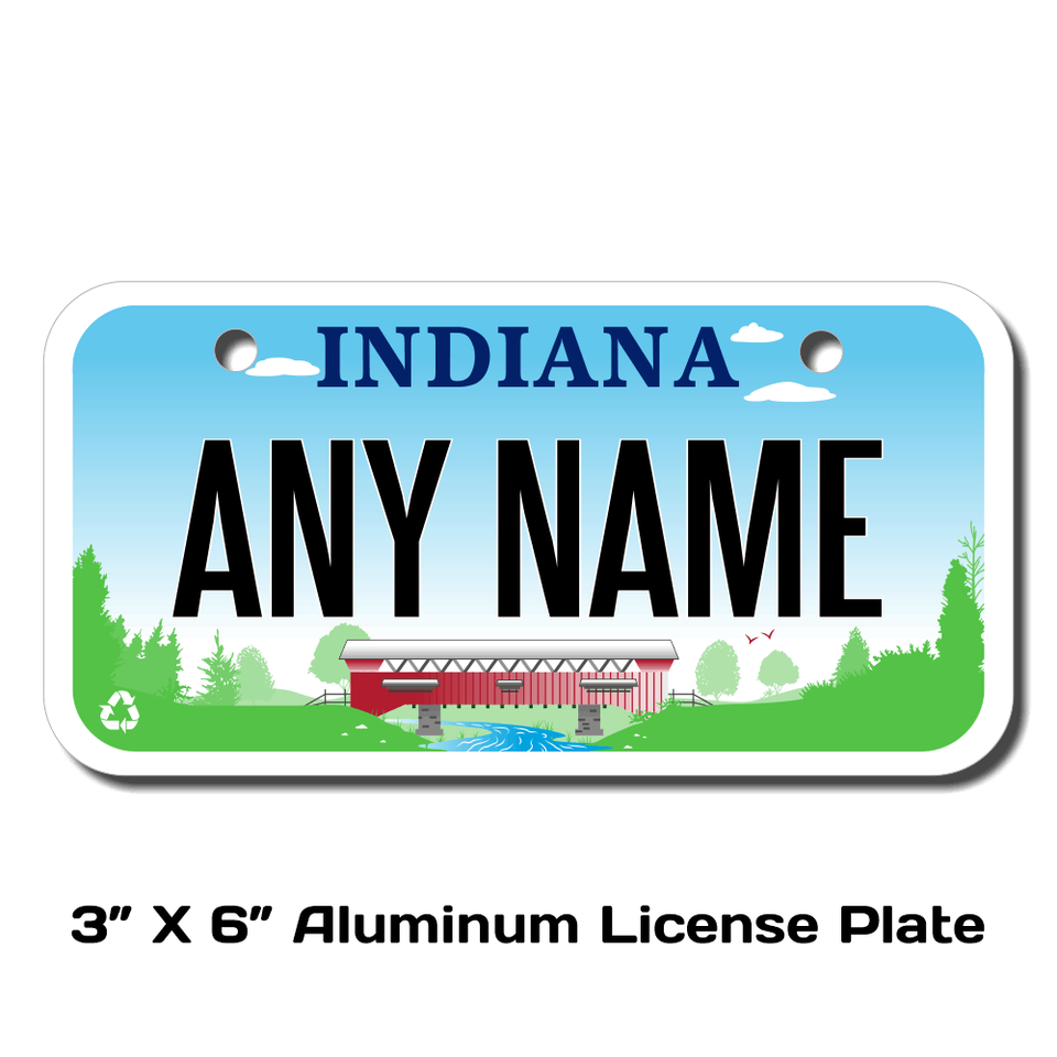 Personalized Indiana License Plate 5 Sizes Mini to Full Size Free ...
