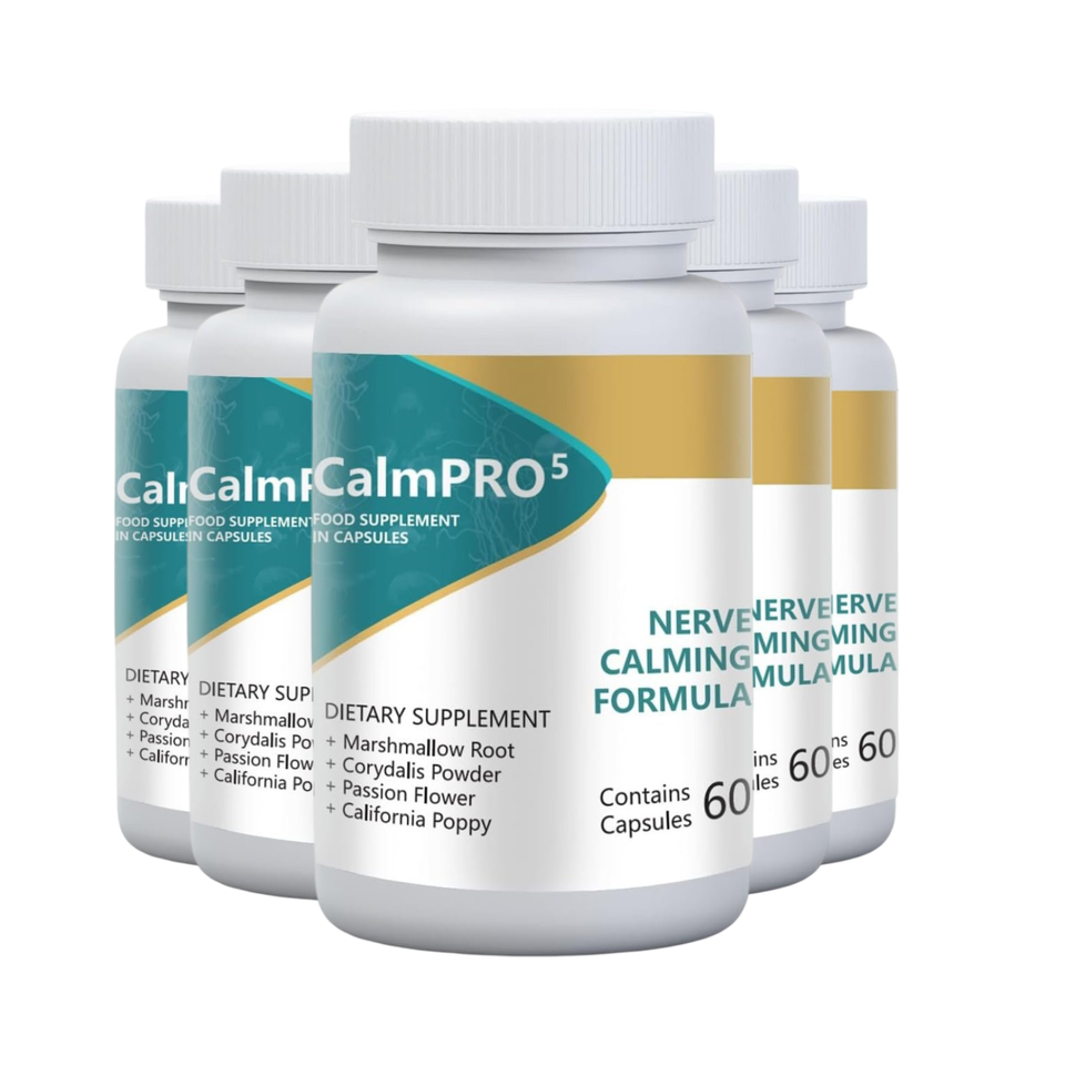 5-Pack CalmPro 5 Nerve Calming Support Formula Calm Pro 5 (300 Capsules ...