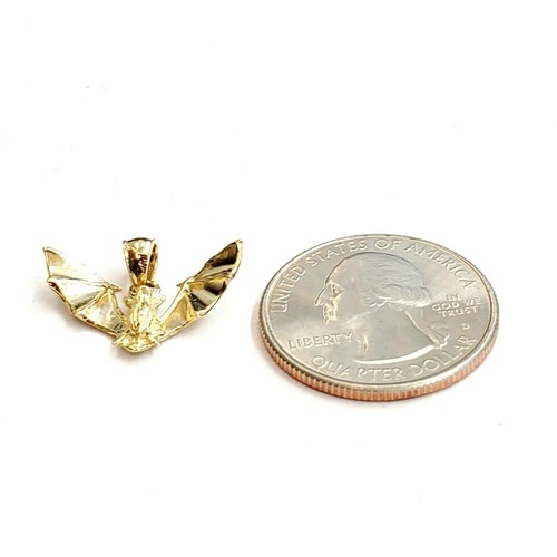 New 14k yellow gold bat full body pendant charm gift fine jewelry ...