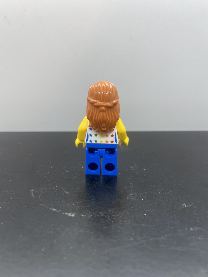NEW Lego City FEMALE MINIFIG Girl Torso w/Long Orange Hair Short Blue ...