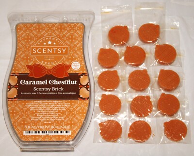 Scentsy Wax BRICK Caramel Chestnut (Almost Complete) w/ 14 Samples ...